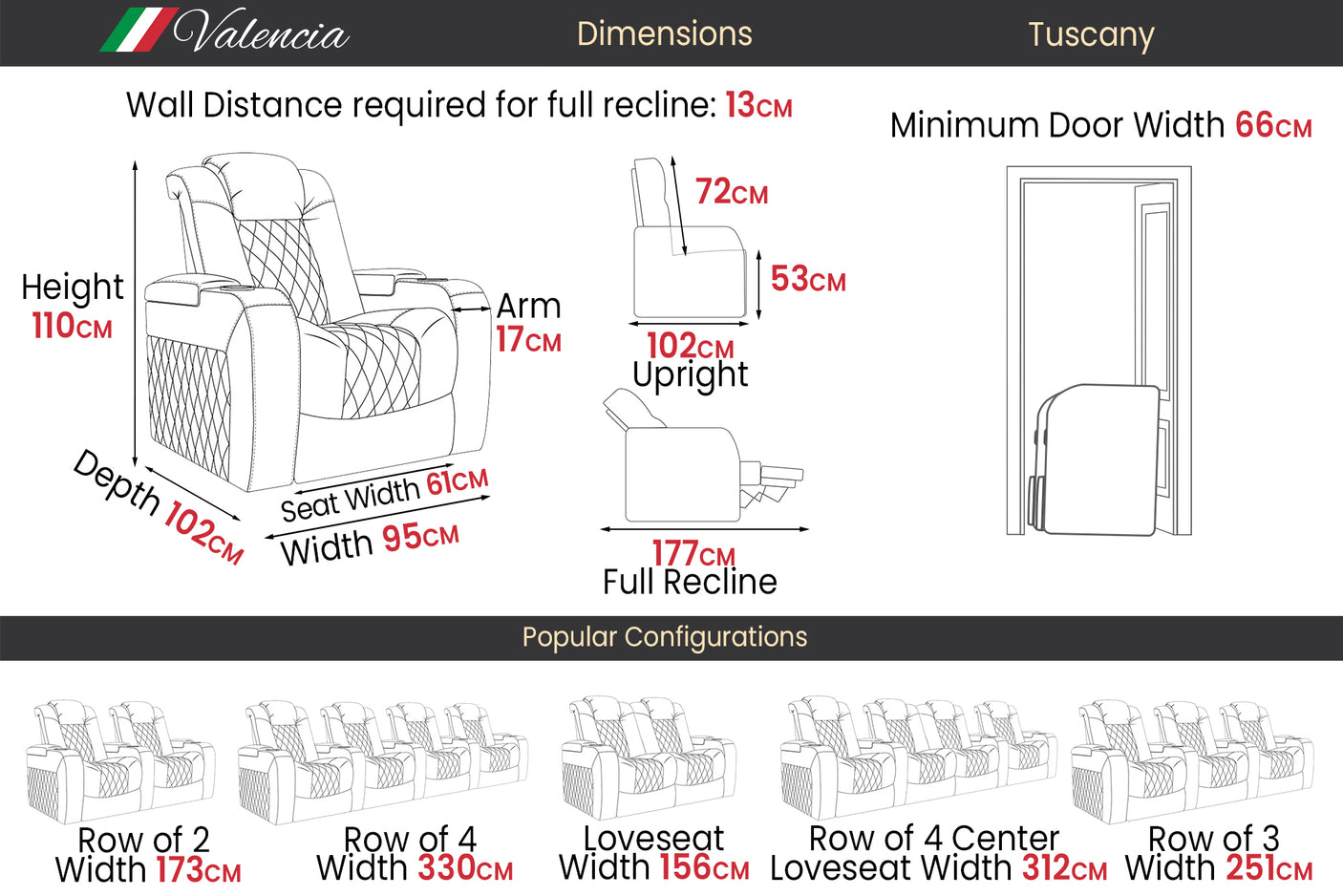 Tuscany Ultimate Heat & Ventilation Cinema Seating – Premium Recliner ...